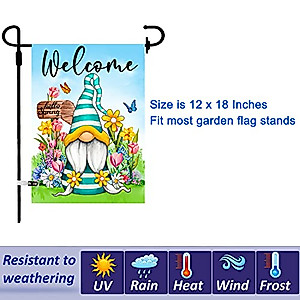 Set of 10 Gnome Seasonal Garden Flags,Double Sided 12 x 18 Inch Yard Flags,small garden flags for outside, Christmas Spring Seasonal Flags for Outdoor,Holiday Garden Flags for All Seasons