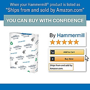 Hammermill Printer Paper, Great White 100% Recycled Paper, 8.5 x 11 - 1 Ream (500 Sheets) - 92 Bright, Made in the USA, 086790R