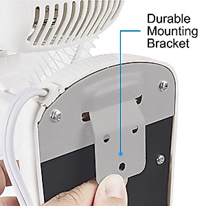 Simple Deluxe 16 Inch Digital Wall Mount Fan with Remote Control 3 Speed-3 Oscillating Modes-72 Inches Power Cord, ETL Certified-White, 16"