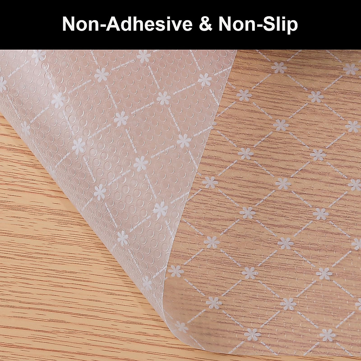 Cooyes Shelf Liner and Drawer Liner,EVA Non-Adhesive Non-Slip Washable Cabinet Liner Refrigerator Liners,for Cupboard,Kitchen,Bathroom,Table Place Mats,Desks Liner