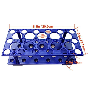 Test Tube Rack, Centrifuge Tube Holder (2 Pack - Blue and Orange) for 10ml, 15ml, 50ml, Detachable Plastic Stand, 28 Well