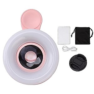 Phone Camera Lens, Universal 15X Macro Lens Kit with LED Light and Travel Case, Clip on Cell Phone Lens Attachments for Most Smartphones, for Video, Live Show, Vlog, Photography