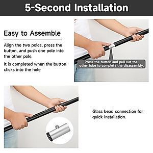 SAN LIKE Tent Poles Aluminum Tent Poles for Tarp 75inch Camping Tarp Poles Adjustable Collapsible Tent Poles for Awnings Canopy Rain Fly Shelter 2 Sets (5 Sections)