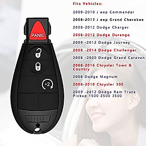 Key Fob Replacement Keyless Entry Remote Fits for Dodge Ram 1500 2500 3500 Truck Pickup 2009-2012, Dodge Magnum, Charger, Journey, Challenger, Grand Caravan, JEE p Grand Cherokee, Commander