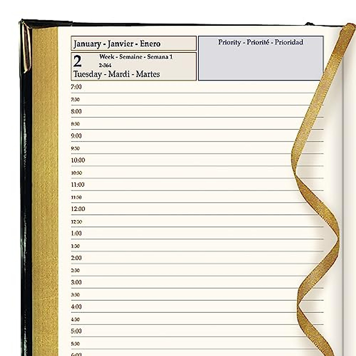 Brownline 2024 Executive Daily Planner, Appointment Book, 12 Months, January to December, Sewn Binding, 7.125" x 4.875", Trilingual, Assorted Colors (CBE504.ASX-24)