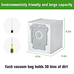 XREY 12 pack Replacement Vacuum Bags Compatible with irobot Roomba i3, i3+,i7, i7+, j7, j7+,i7plus, i4, i4+,i6, i6+, i8, i8+,s9, s9+, s9plus,I & S & J Series Automatic Dirt Disposal Bag…