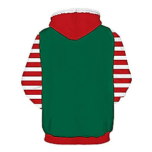 Hoodies for Men Thenlian Men's Autumn Winter 3D Print Long Sleeve Hooded Sweatershirt Top Blouse(Green, XXL/XXXL)