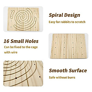 BNOSDM Rabbit Scratch Board, 2 Pack Bunny Scratching Pad Hamsters Nail Scratch Pad Natural Wood Small Animals Grinding Claw Chew Toys for Chinchillas Guinea Pigs Hedgehog Ferret Claws and Teeth Care