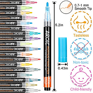 AROIC 36 Pack Acrylic Paint Pens——Writing on Any Material, Rock, Ceramics, Glass, Wood and More, Used for DIY Craft.
