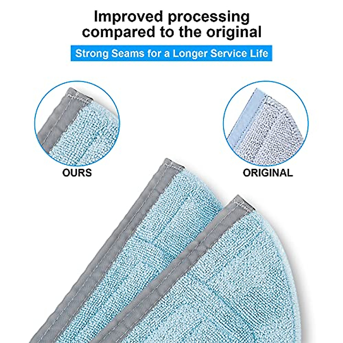 ThinkTex 5 Pcs Mop Cloth Pads Replacement for Xiaomi Roborock S7 S7+ MAXV Plus Ultra T7 T7S T7 Plus S70 S75 Vacuum Cleaner Parts, Machine Washable Reusable Hard Floor Cloth Expert Wet Microfiber Soft