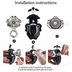 BeyBtatle Burst Gyro Toy Set 12 Spinning Tops 1x Launcher LR Left Right Spin DB Layer System and 1 Two-Way Transmitter Metal Fusion Attack Top Battling Game with Portable Box Gift for Ages 6+