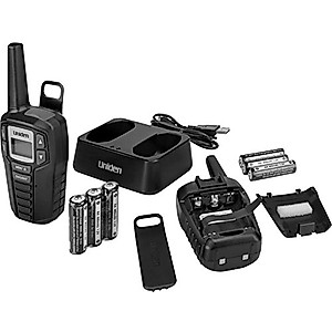 Uniden SX237-2CK Up to 23-Mile Range FRS Two-Way Radio Walkie Talkies with Rechargeable Batteries & Dual Charging Cradle, 22 Channels, 121 Privacy Codes, NOAA Weather Channels + Alerts, Black