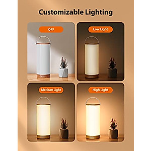 sympa Cordless Table Lamp - 10 Inch Rechargeable LED Desk Lamp, Dimming Bedside Table Lamp for Bedroom and Office, Portable Touch Table Lamp for Outdoor & Camping, 360° Eye-Care Lighting