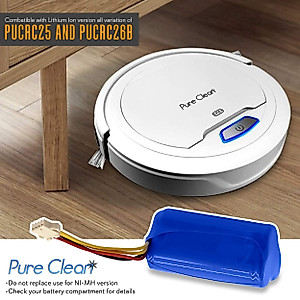 PURE CLEAN Replacement Lithium-ion Rechargeable Battery-Used for Pyle Models: PUCRC25,PUCRC25_0,PUCRC26B Smart Robot Vacuum Automatic Floor Cleaner-PRTPUCRC25LIBAT