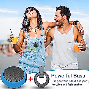 ANCwear Portable Bluetooth Speakers Wireless Mini Speaker with Enhanced Bass,HD Sound,Wearable Speaker with Microphone,9.5H Playtime,IPX6 Waterproof Suitable for Sports,Outdoor Travel (TWS-Blue)