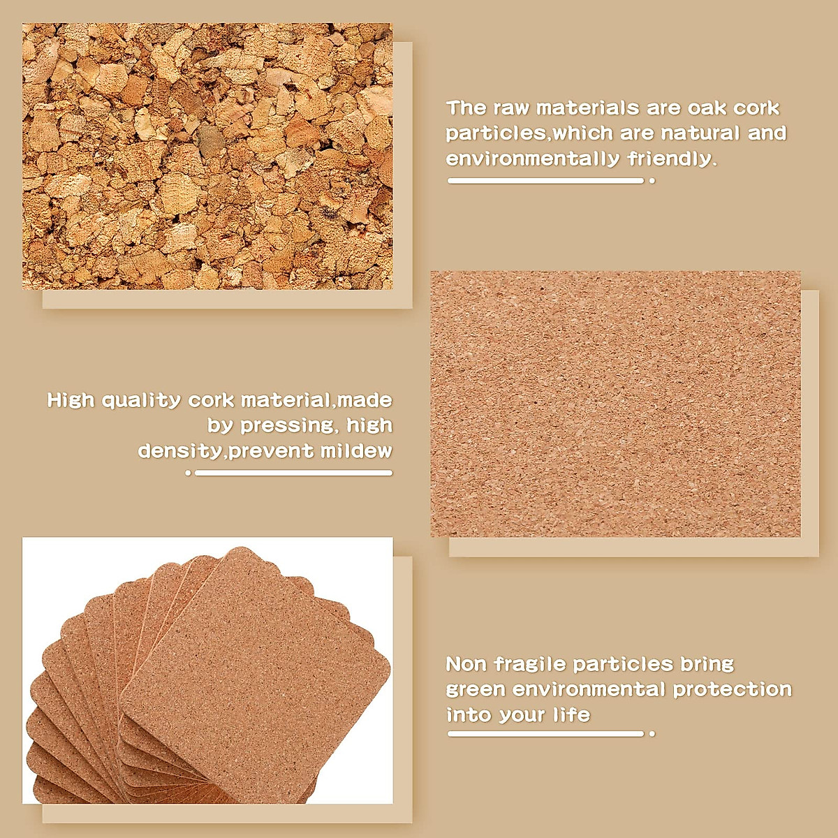 Square Cork Trivets 4 x 4 x 0.2 Inch Cork Coasters for Drinks Absorbent Cork Plant Coasters Pot Trivets Natural Bar Coasters Kitchen Pads Drink Coasters Set for Table Dishes Plate(120 Pcs)
