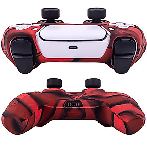 Grip Cover for PS5 Controller, CHIN FAI Anti-Slip Silicone Skin Protective Cover Case for PlayStation 5 Wireless Controller with 6 Thumb Grip Caps (Camouflage 2 PCS)