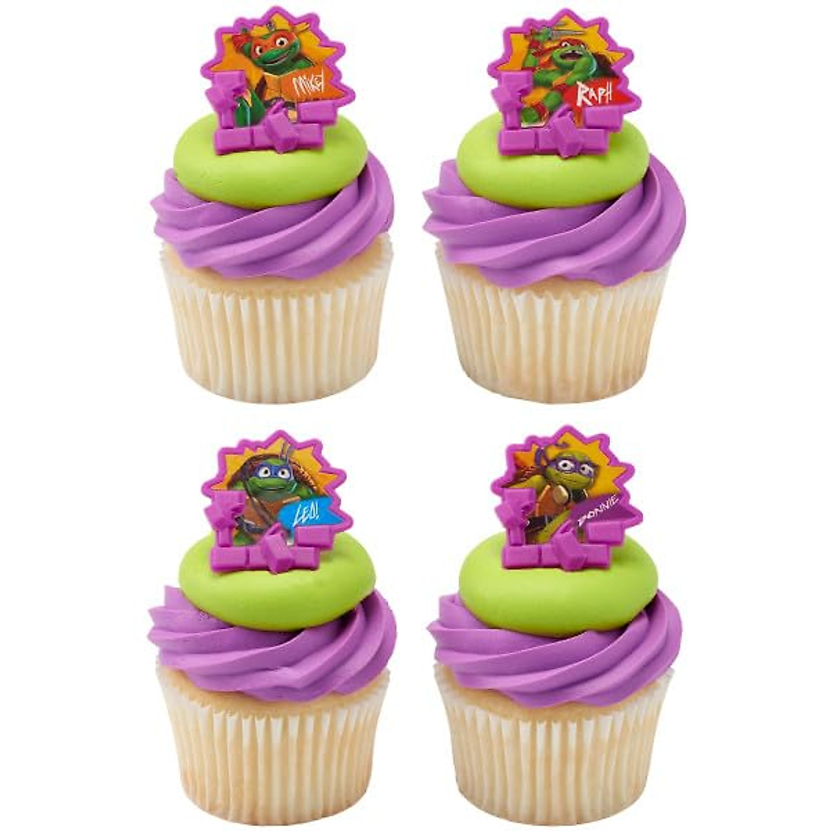 TMNT Teenage Mutant Ninja Turtle Power 24 count Cupcake Rings Toppers
