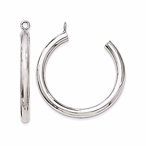FJC Finejewelers 14k White Gold Polished Tube Hoop Earring Jackets