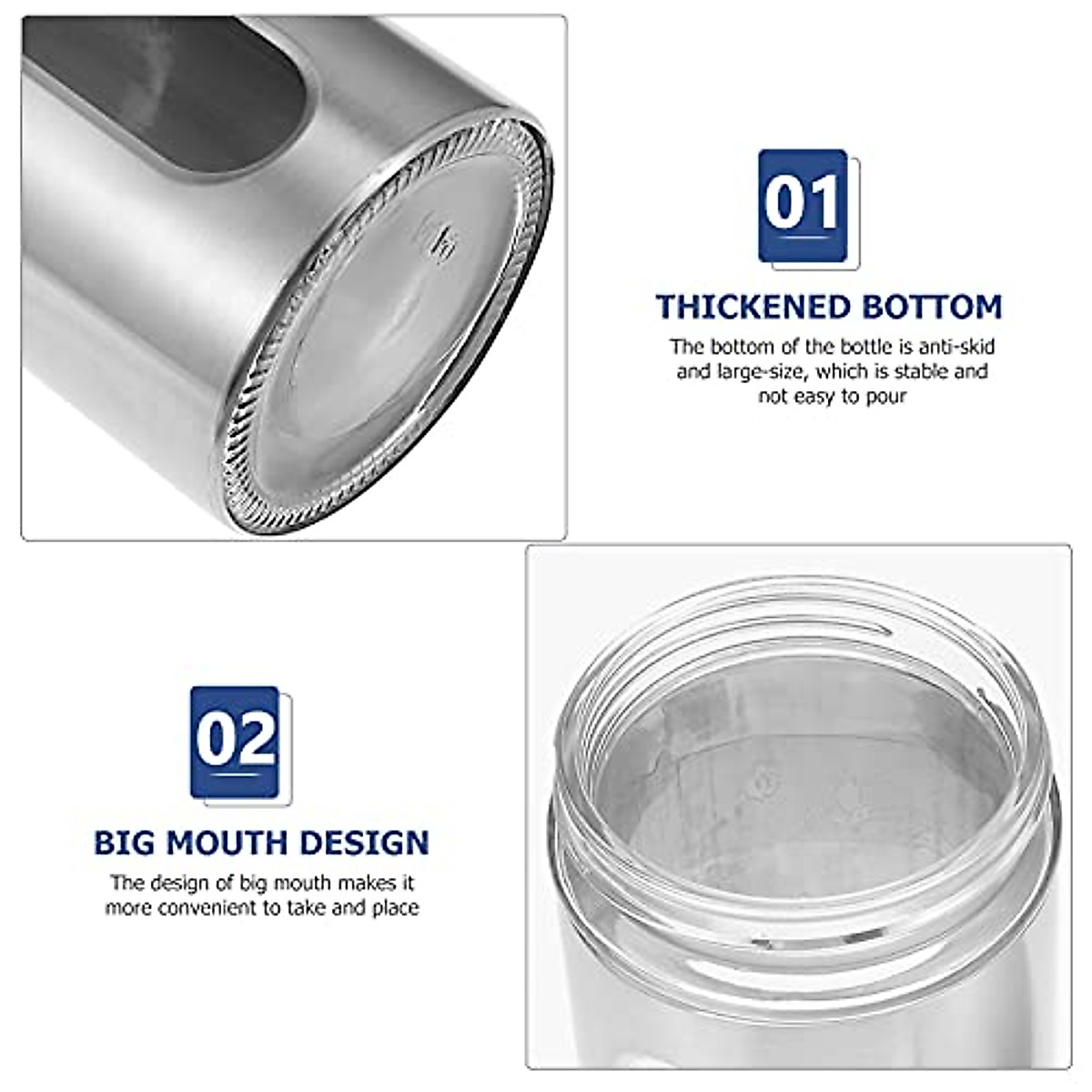 MAGICLULU Visible Kitchen Storage Tank 950ml Stainless Steel Storage Box Dry Food Storage Jar Tea Storage Tank Airtight Canister