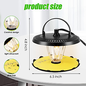 Flea Trap Indoor 2Pcs,Flea Strap Flea Killer Trap Pad Bed Bug Trap with 10 Glue Discs flea 4 Light Bulb Flea Trap for Inside Your Home Like Fleas,Flies,Mosquitoes,Gnats,Moths