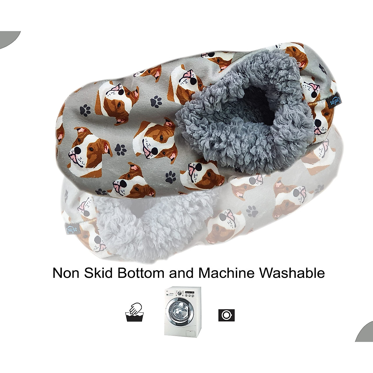 Pit Bull Super Soft Slippers - E&S Pets - Pit Bull Gifts - Cozy House Slippers - Non Skid Bottom - One Size Fits Most - Sherpa slipper - Pet Lover Gifts For Men And Women