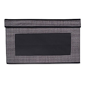 Internet's Best Storage Box with Window - Durable Storage Bin Basket Containers with Lids and Handles - Clothes Nursery Toys Organizer - Grey