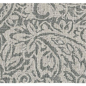 Homepop Home Decor | Upholstered Round Storage Ottoman | Ottoman with Storage for Living Room & Bedroom, Gray Floral