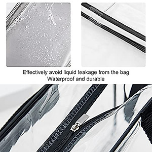 Veki 3Pcs Set Crystal Clear Toiletry Bag TSA Approved Makeup Bag Quart Size Cosmetic Bag Waterproof Travel Bags for Women Men Portable Carry on Airport Airline Compliant Bag (Rose Red)