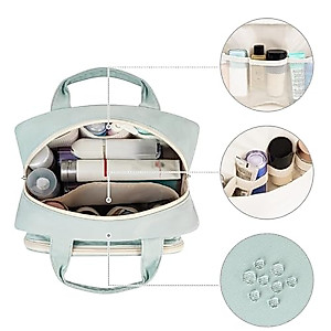 Narwey Large Toiletry Bag Women Makeup Bag Organizer Travel Cosmetic Bag for Essentials Accessories (Mint Green)