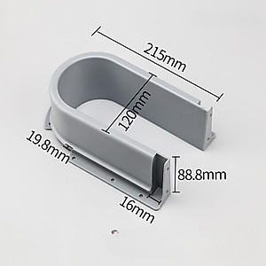 Under Sink Basin U Shaped Pipe Covers, Cutout Plastic Cover for Bathroom Kitchen, PVC Recessed Baffle Cover for Drain Bath, Bottom Drainage Grommet, Cabinet Drawer Pull Out (Grey)