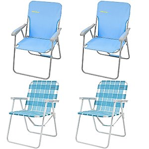 #WEJOY Folding Webbed Lawn Beach Chair,Lightweight Portable Chairs for Outside with Hard Arm