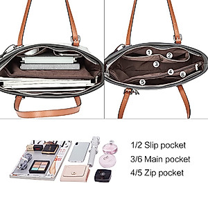 WESTBRONCO Vegan Leather Purses and Handbags For Women,Travel Tote bag Large Shoulder Bag with zipper