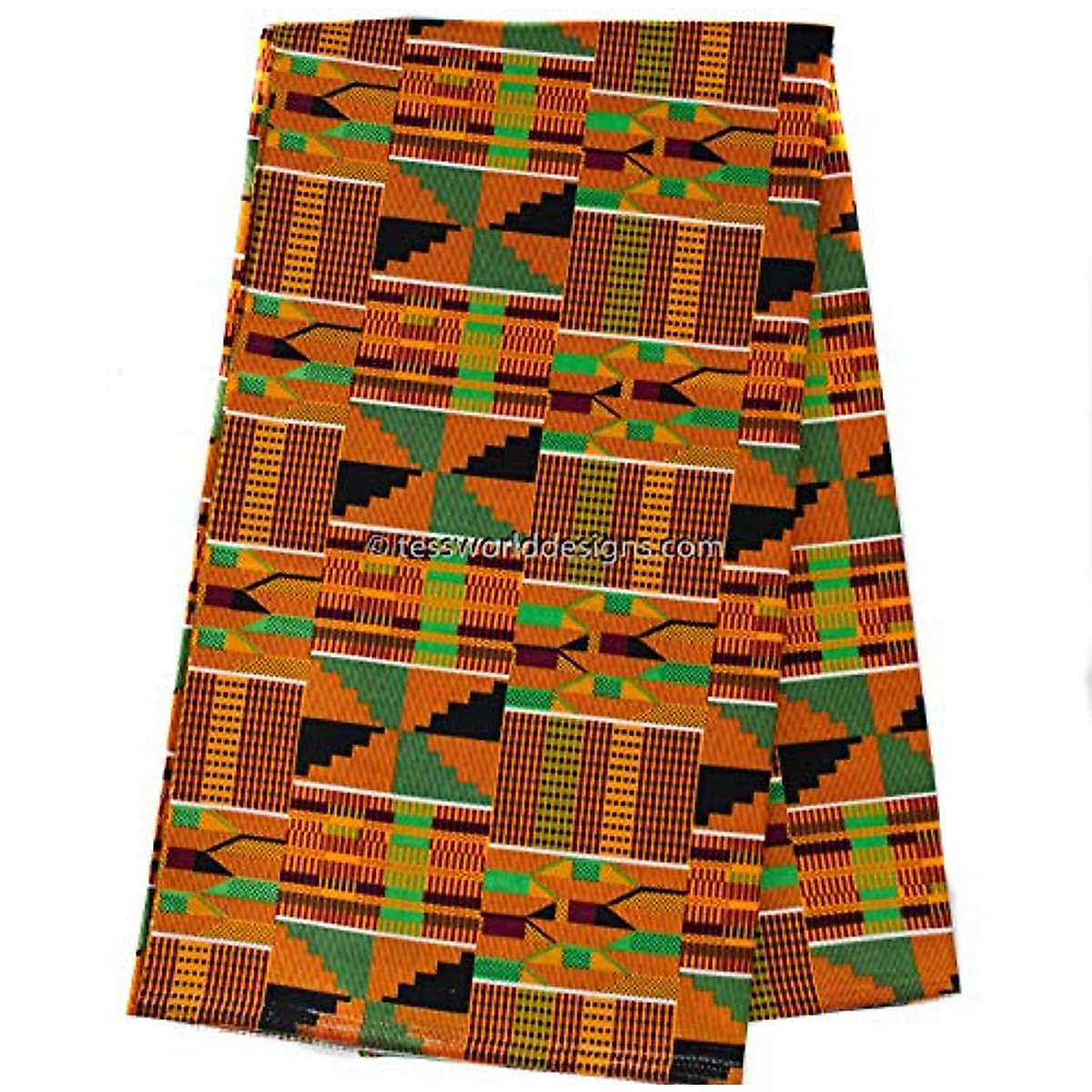 Orange Kente Fabric, 6 Yards KF58