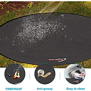 36" Round Under Grill Mat,DocSafe 4 Layers Fire Pit Mat,Fireproof Mat Protect Mat for Deck,Patio,Grass,Outdoor Charcoal,Smokers,Reusable Oil-Proof and Waterproof Indoor Fireplace Mat BBQ Floor Mat