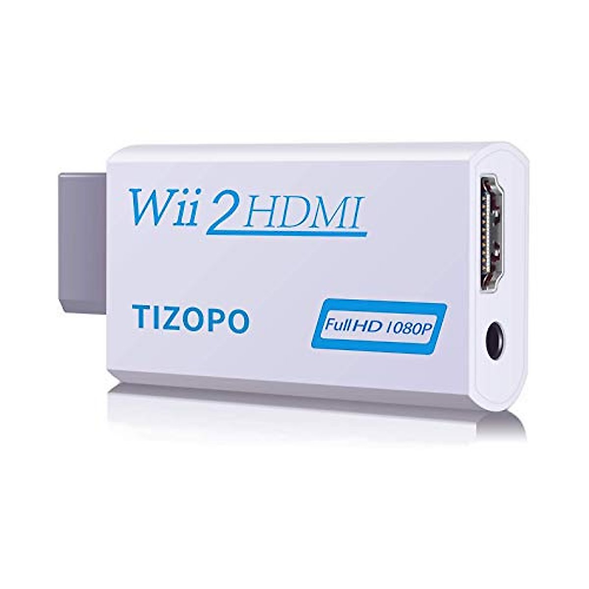 TIZOPO Wii to HDMI Converter,Wii HDMI Adapter Output Video Audio HDMI Converter 1080P，with 3,5mm Audio Jack&HDMI Output Compatible with Wii, Wii U, HDTV, Supports All Wii Display Modes 720P, NTSC