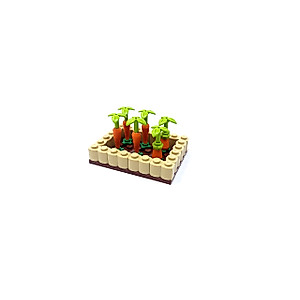General Jim's Bright Colorful Vegetable Garden Plot Building Block Toy Playset 165 Pc 6 Section Modular Building Block Vegetable Garden Plot Set for Teens and Adults