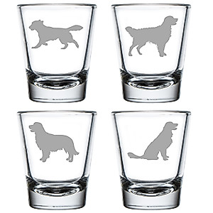 MIP Set of 4 Shot Glasses 1.75oz Shot Glass Golden Retriever Collection Gift