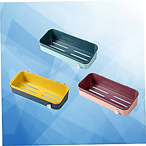 Healeved 3pcs Shampoo Holder Organizer Wall Shower Shelf Rack Kitchen Wall Punch Free Supportor Practical Rack Commodity Shelf Storage Rack Toothpaste Holder Soap Holder Suction Wall