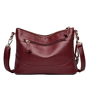 Mudono Crossbody Bag for Women Leather Shoulder Bag Tassel Satchel Retro Handbag Lightweight Purse