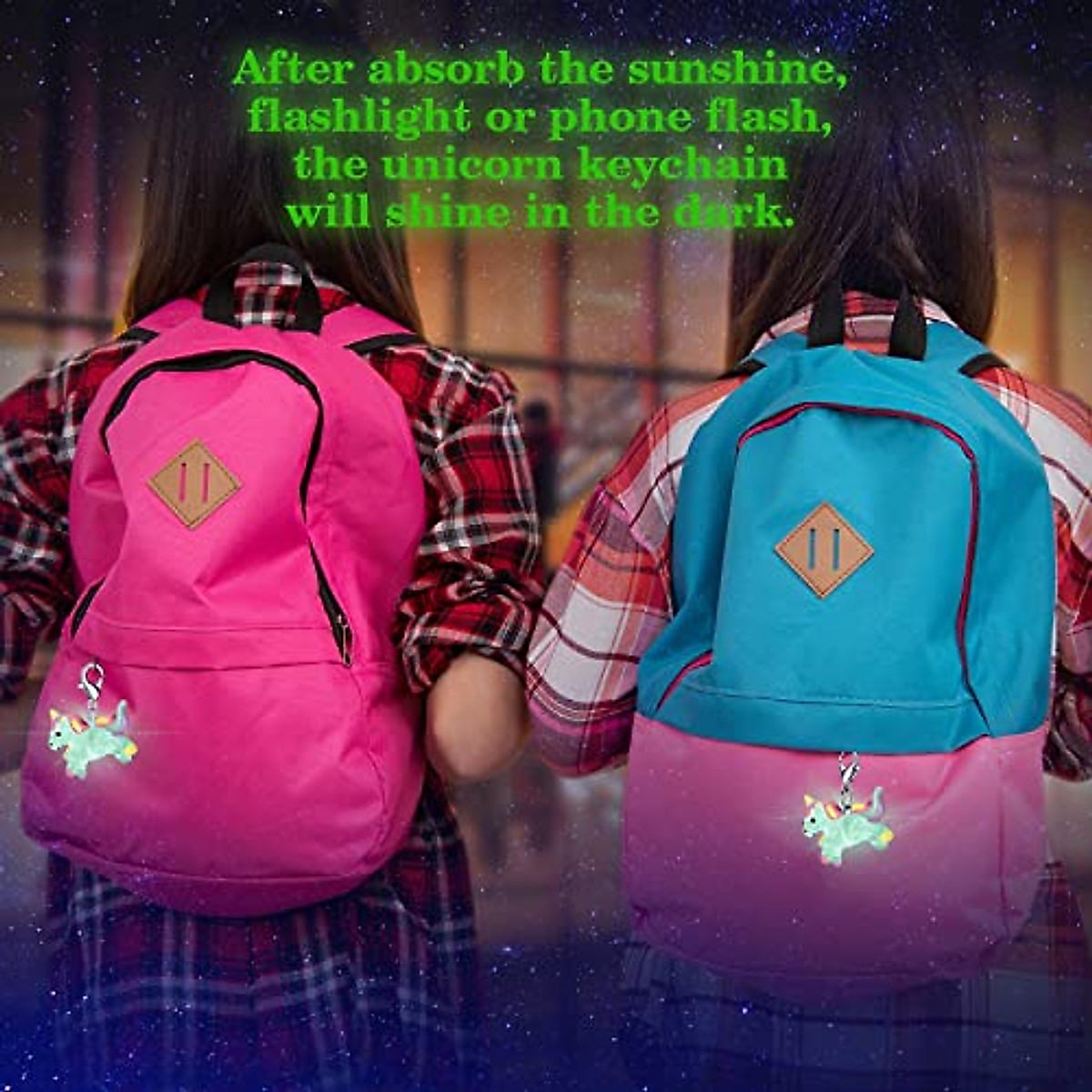 HH-Love-Kids BFF Friendship Necklace Lovely Heart Necklace Jewelry- Best Friend Necklaces BFF Gifts for 2 Matching Heart Best Friends Forever Pendant Necklaces Fluorescent Unicorn Keychian Included