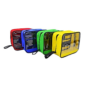 Lightning X Premium Color Coded Organizer First Aid Kit Accessory Pouches - Extra Large - Zippered Bag w/Transparent Window - Set of 4 for EMT, Trauma, IFAK Medic Kits…