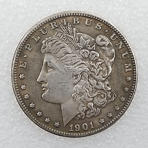 Kocreat Copy 1901-Morgan Dollar Plating Silver Coin-Replica U.S Old Original Pre Morgan Souvenir Coin Hobo Coin Lucky Coin Hobby Collection