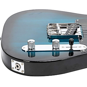 39 Inch Electric Guitar,Maple Fingerboard Electric Guitar SS Pickup Case & Accessories Pack Beginner Starter Package Beginner Kit for Starter (Blue)