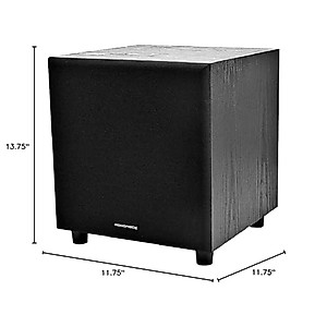 Monoprice 60-Watt Powered Subwoofer - 8 Inch With Auto-On Function, For Studio And Home Theater Black