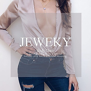 Jeweky Layered Waist Chain Pearl Body Chains Silver Waist Jewelry Party Belly Chains for Women