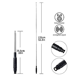 UAYESOK CB Antenna 27MHz 10 Meter BNC Antenna for Cobra HH50WXST HHRT50 C75WXST Midland 75-822 75-785 Uniden BC75XLT BC125AT PRO401HH Handheld Cb Radio Scanner