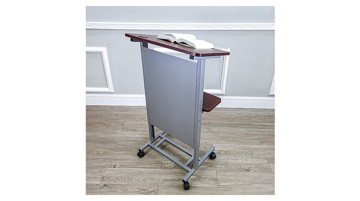 FixtureDisplays Adjustable Height Lectern on Wheels - Heavy Duty Steel ...