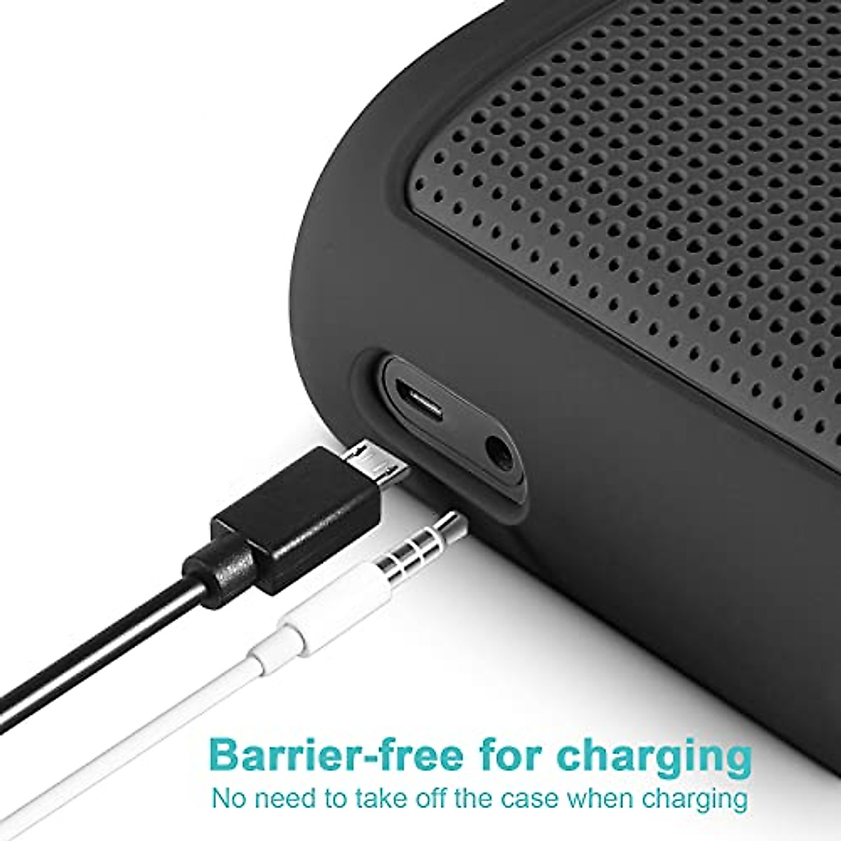 TXEsign Protective Silicone Stand Up Case with Handle Compatible with Bose SoundLink Color Speaker II（Dark Gray