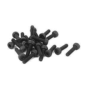 uxcell M2 x 7mm 12.9 Alloy Steel Hex Socket Head Cap Screws Bolt Black 20pcs